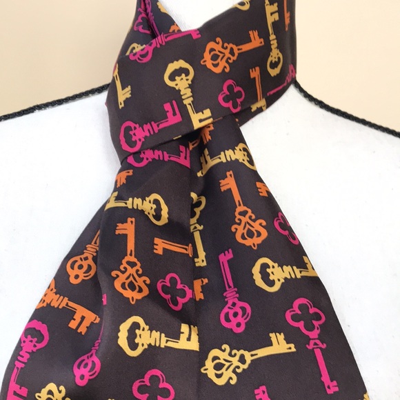 Talbots | Accessories | Talbots Colorful Key Design Silk Scarf | Poshmark